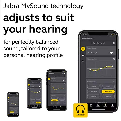 Jabra Elite 45h, Titanium Black β On-Ear Wireless Headphones with Up to 50 Hours of Battery Life, Superior Sound with Advanced 40mm Speakers β Compact, Foldable & Lightweight Design