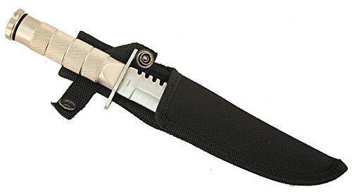 8" Outdoor Camping Stainless Steel Survival Fixed Blade Knife Hunting Fire Starter Kit Compass Sheath