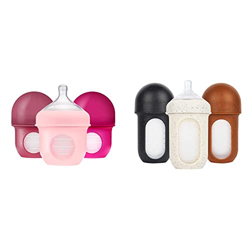 Boon NURSH Reusable Silicone Baby Bottles with Collapsible Silicone Pouch Design â Everyday Baby Essentials & NURSH Reusable Silicone Baby Bottles with Collapsible Silicone Pouch Design