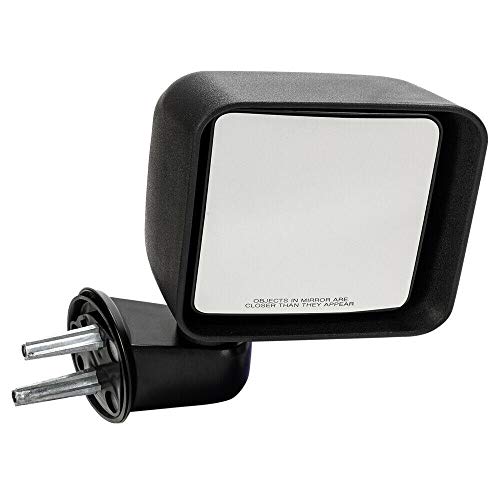 MOTORHOT Passenger Right Side Door Mirror Manual Fold Black Textured Mirror compatible with 2007-2010 Jeep Wran/gler