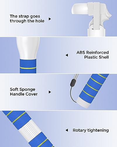 Amavasion 2 in 1 Long Arms & Handle Attachments Compatible with Meta/Oculus Quest 2 Hand Controllers,Extension Grips Compatible with Gorilla Tag/Beat Saber/Golf/More VR Games-Blue/Blue