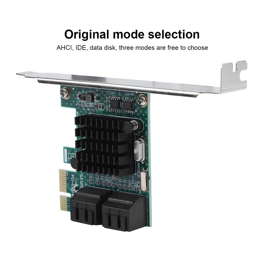 SATA 3.0 Expansion Card, 4Port PCIE to SATA 3.0 Expansion Controller Card, Rear SATA3.0 Interface, 4U, 2U Universal, Thick GoldPlated PCIE Interface, Fourlayer Circuit Board, Three Modes