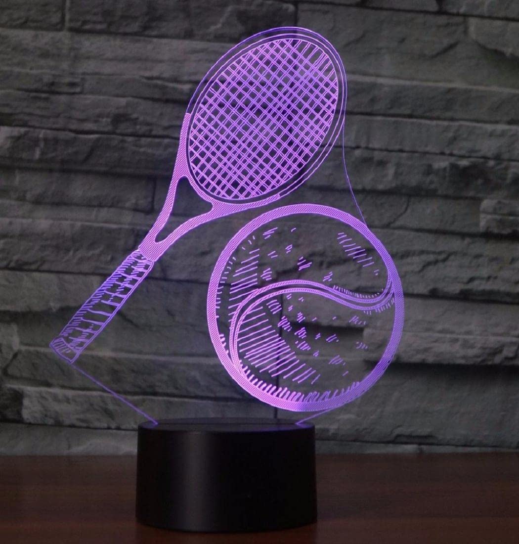 FXUS 3D Tennis Night Light Remote Control Touch Switch 16 Color Change LED Table Desk Lamp Home Decoration Toy Birthday Children Gift