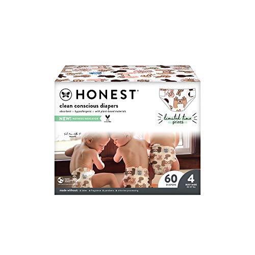 The Honest Company , Club Box , Clean Conscious Diapers , Spring Seasonal - Peace By Peace, Size 4, 60 Count