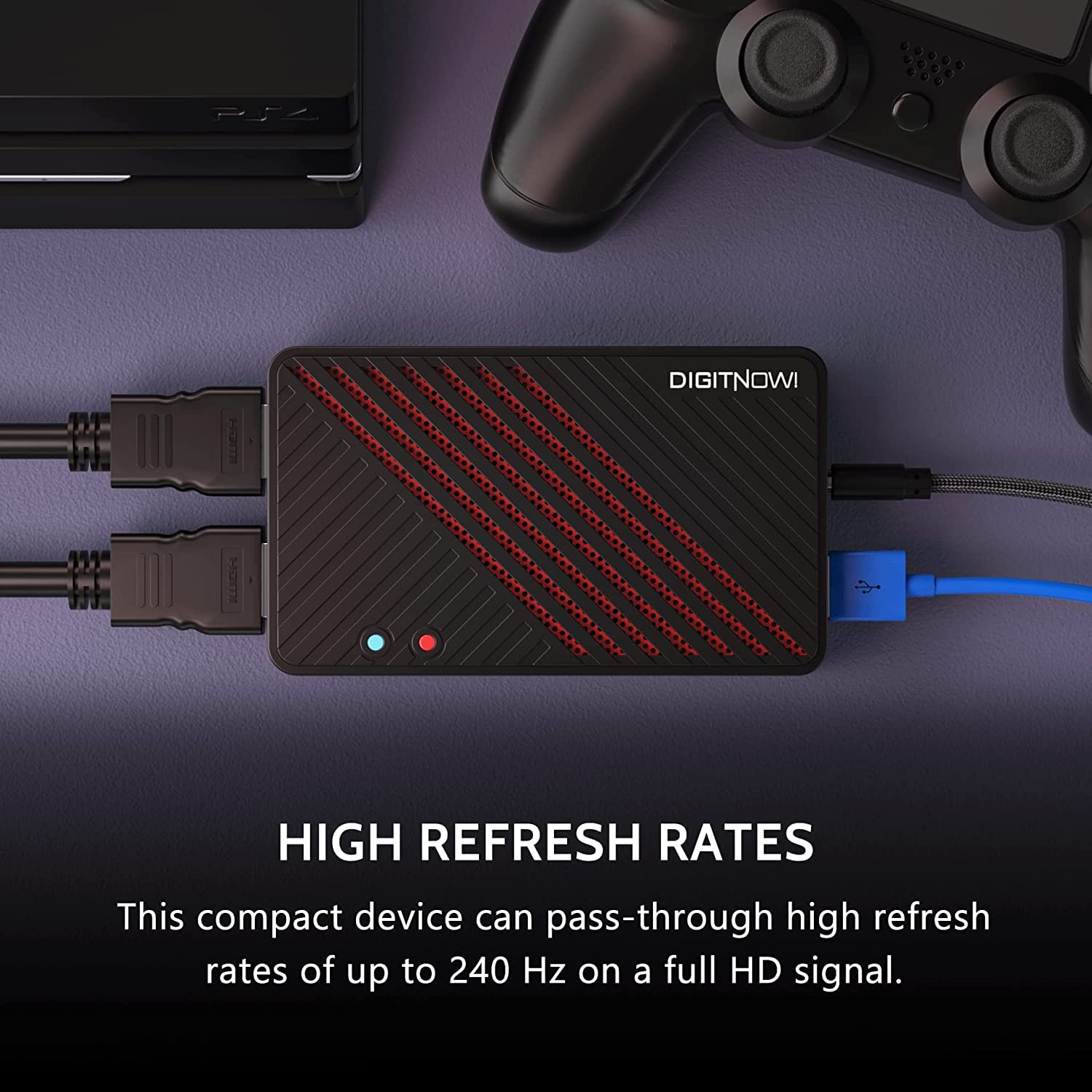 4K Video Capture Card, HDMI to USB3.0 Live Gamer Capture Card Full HD 1080P 60fps, Ultra-Low Latency for Streaming and Recording, Work with Nintendo Switch, PS5, PS4, Xbox One, PC