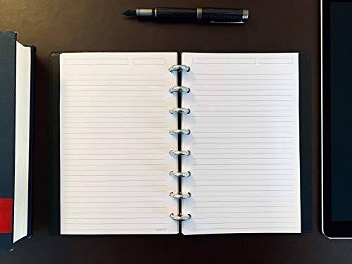 Eleven Discs Discbound Paper, Junior Size Ruled Sheets - Premium 120gsm Heavyweight Notebook & Planner Refills - 8 Discs, 5.5 x 8.5 in - Punched for Circa, Arc, TUL (50 Sheets)