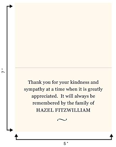 MPC Brands Customized Personalized Funeral Bereavement Thank You Cards With Envelopes - Set of 50 (Custom Lily)