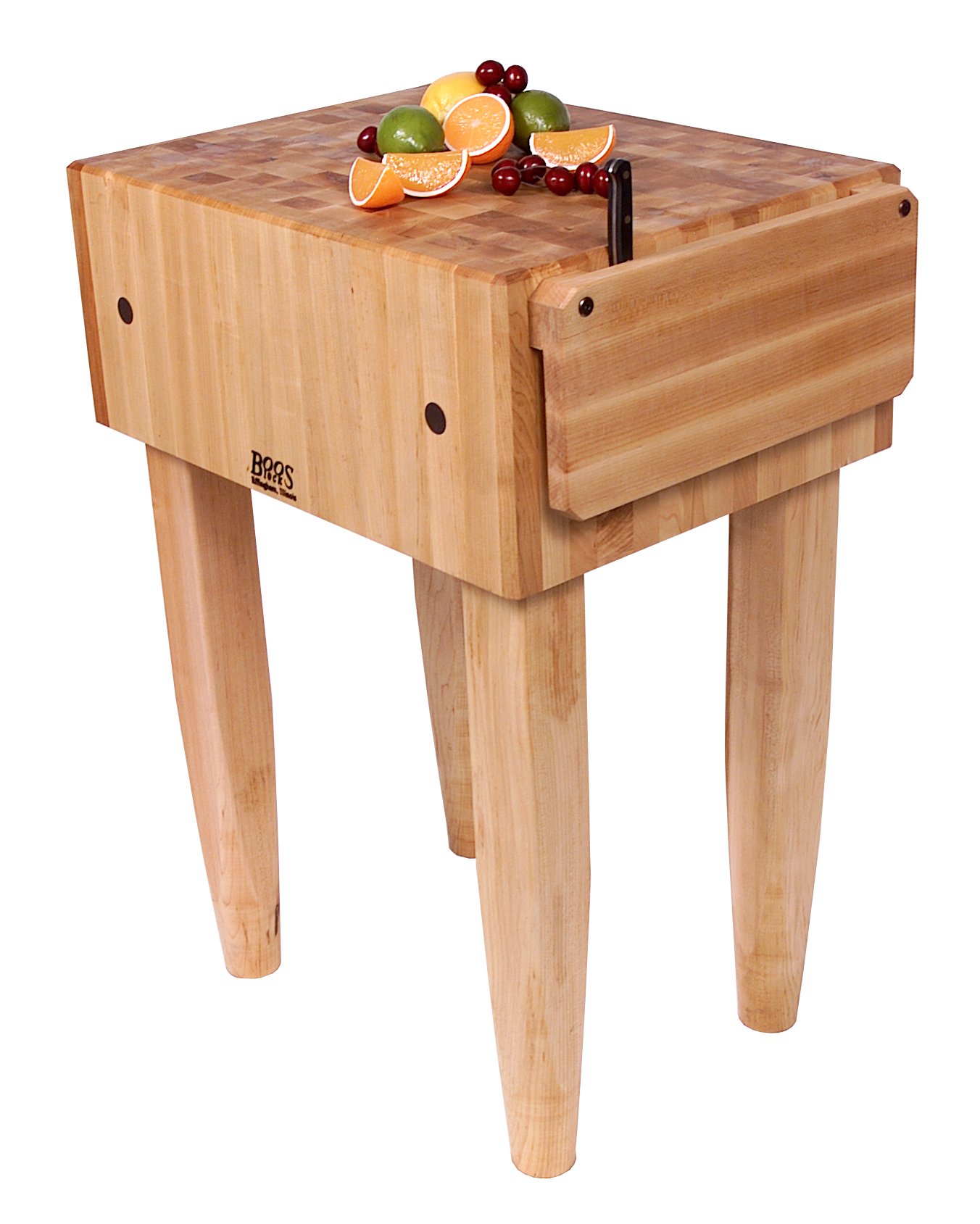 John Boos Pca2 24x18x10" Maple Butcher Block w/Knife Holder and Casters