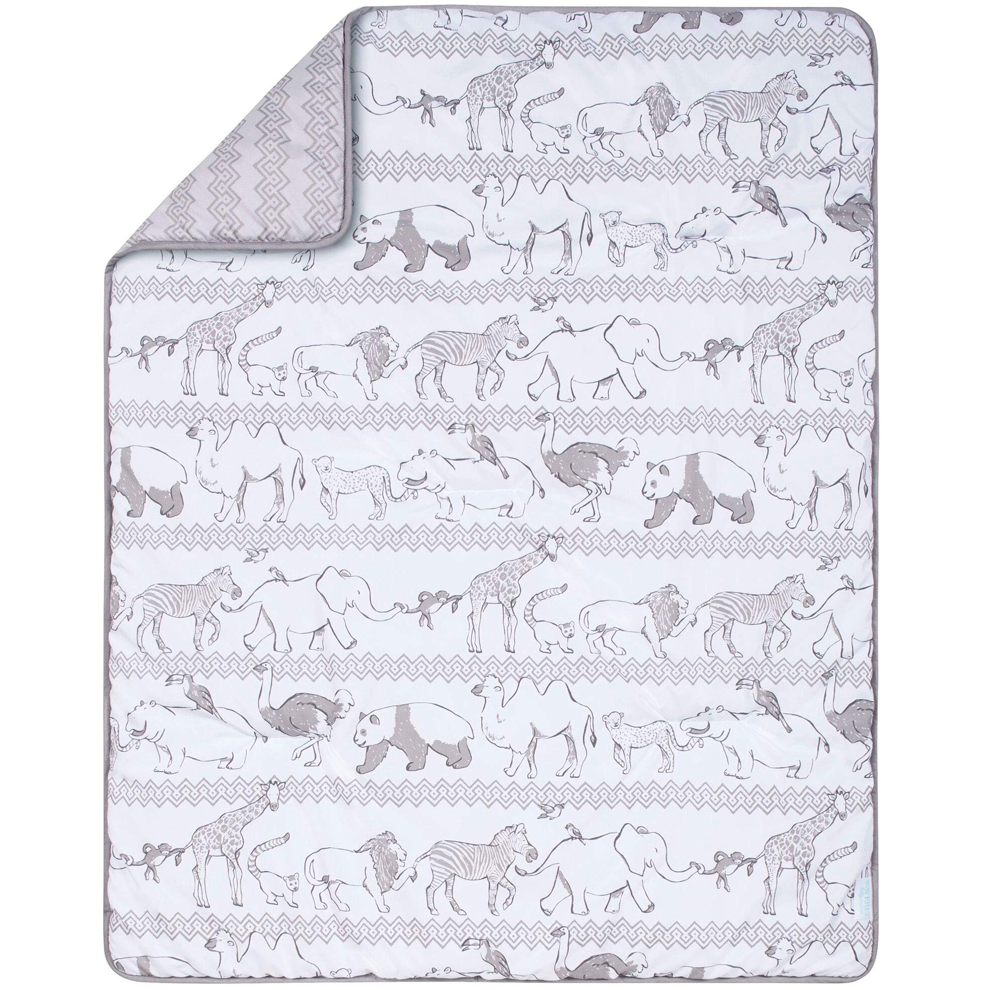 Waverly Congo Line by Trend Lab 5 Piece Crib Bedding Set, Nursery, Gray