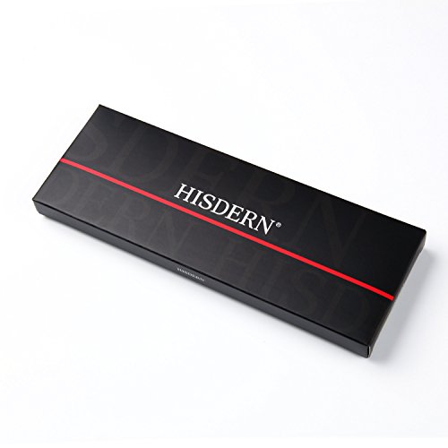 HISDERN Mens Bow Ties Red Polka Dots Self-Tie Bow Tie and Pocket Square Classic Formal Business Bowtie Tuxedo Wedding Bowties Handkerchief Set