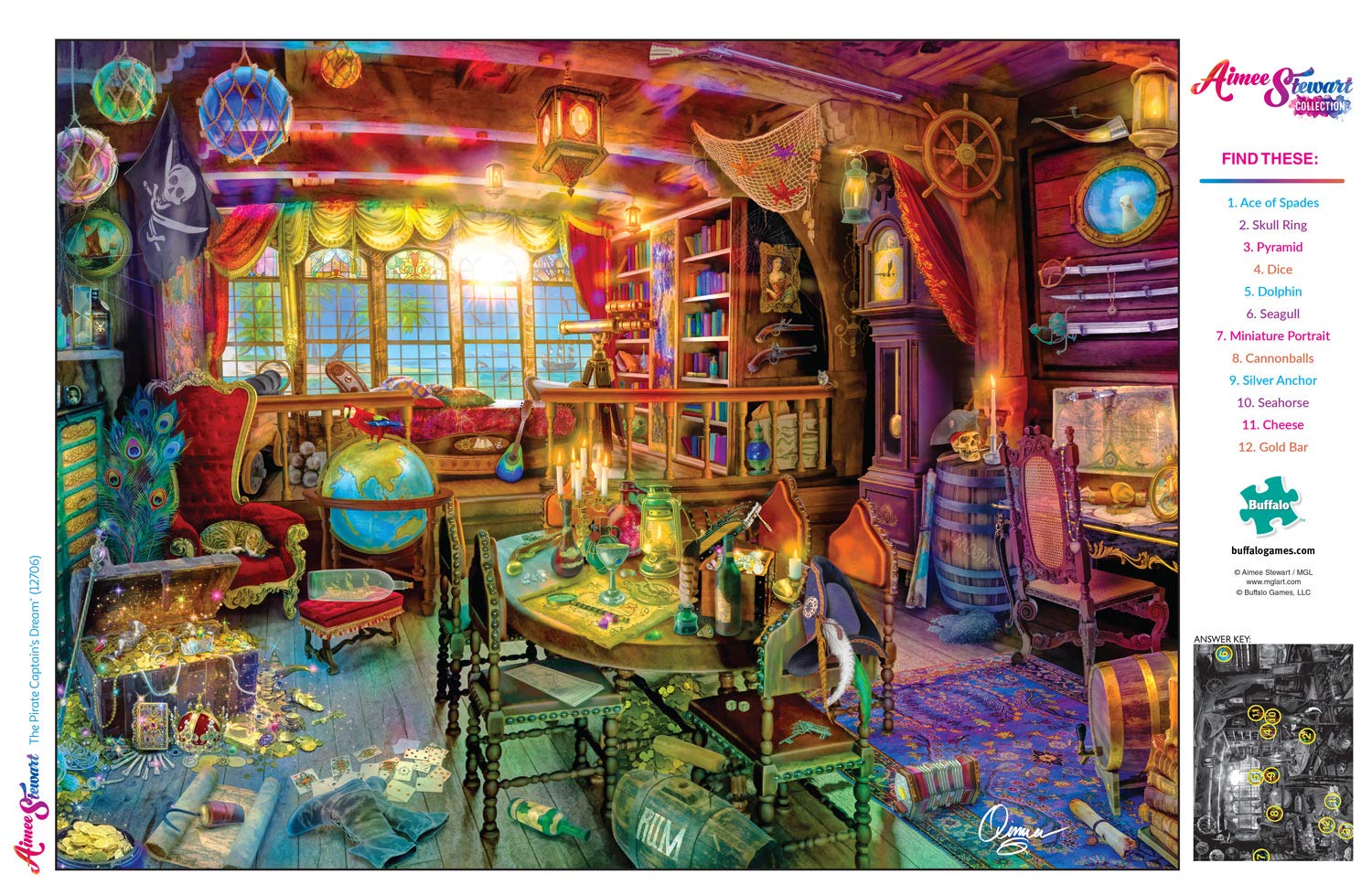 Buffalo Games - Aimee Stewart - The Pirate Captain's Dream - 1000 Piece Jigsaw Puzzle with Hidden Images