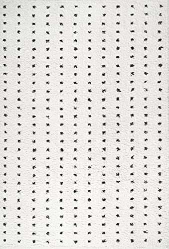 JONATHAN Y MOH400A-3 Pele Modern Geometric Shag Indoor Area-Rug Bohemian Polka Dot Easy-Cleaning Bedroom Kitchen Living Room Non Shedding, 3 X 5, White/Black