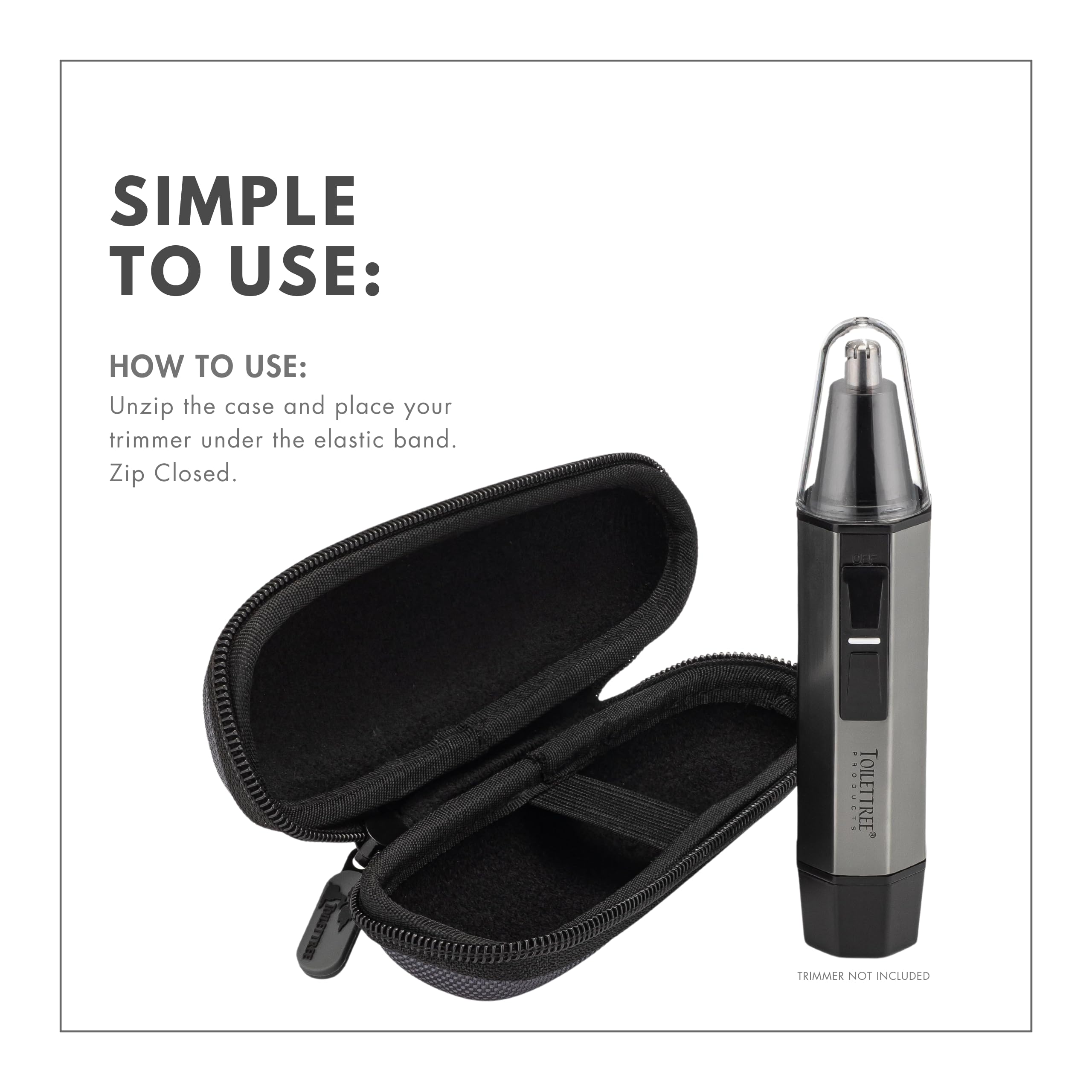 ToiletTree Products Travel Case for The Professional Water Resistant Heavy Duty Steel Nose Trimmer with LED Light. Trimmer Not Included (Case)