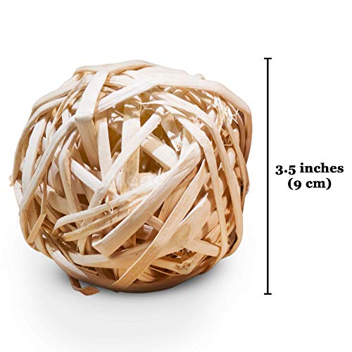 Meric Rattan Foraging Balls, Thick, Sturdy Toys, Improves Foot Coordination and Strength, Unleash Your Amazon’s Interest, Engages Parrots’ Wild Instincts, Busts Boredom and Stress, 3 pcs
