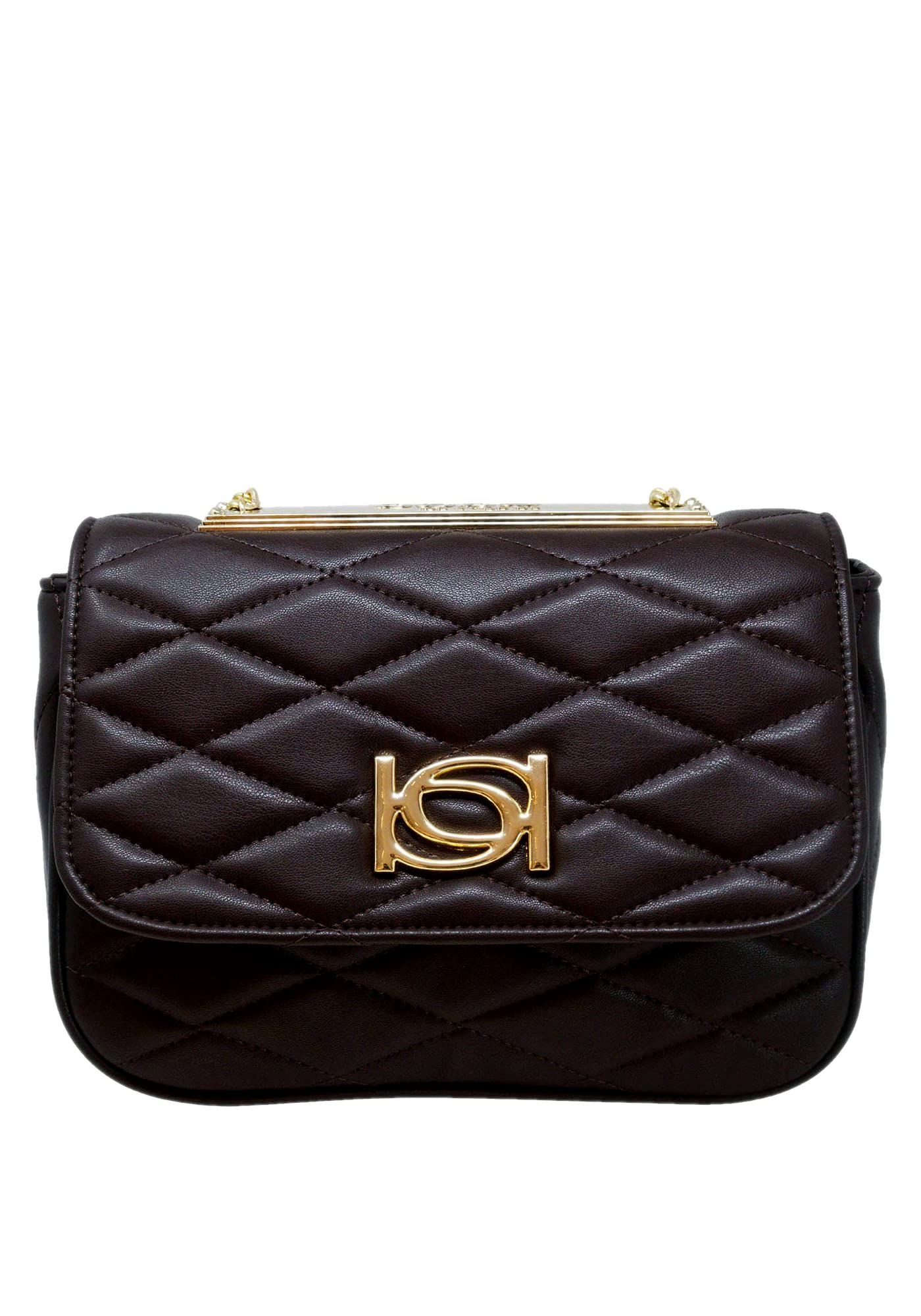 bebe Abigail Smooth Pu Flap Shoulder Bag Black