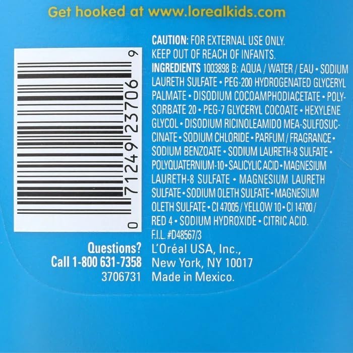 L'Oreal Paris Kids Extra Gentle 2-in-1 Shampoo, Sunny Orange Swim, Citrus, 9 Fl Oz