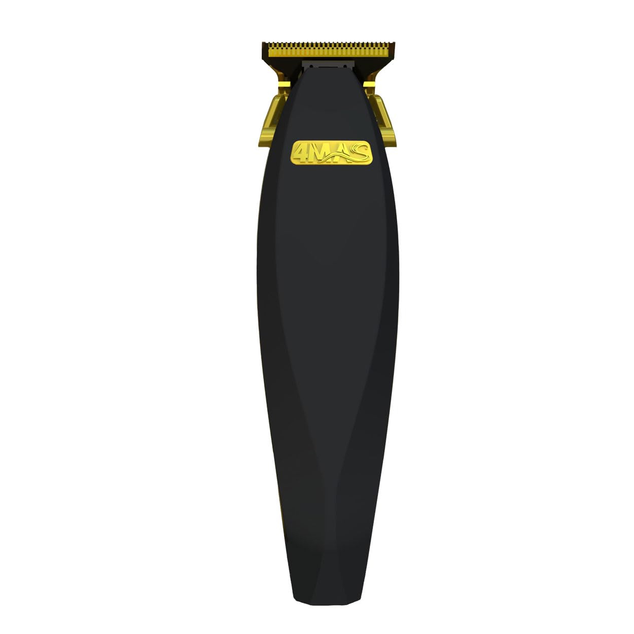 4MAS Kion Trimmer - Professional Hair & Beard, Zero-Gapped, Cordless Lithium-Ion Trimmer with Charging Base (Black & Gold)