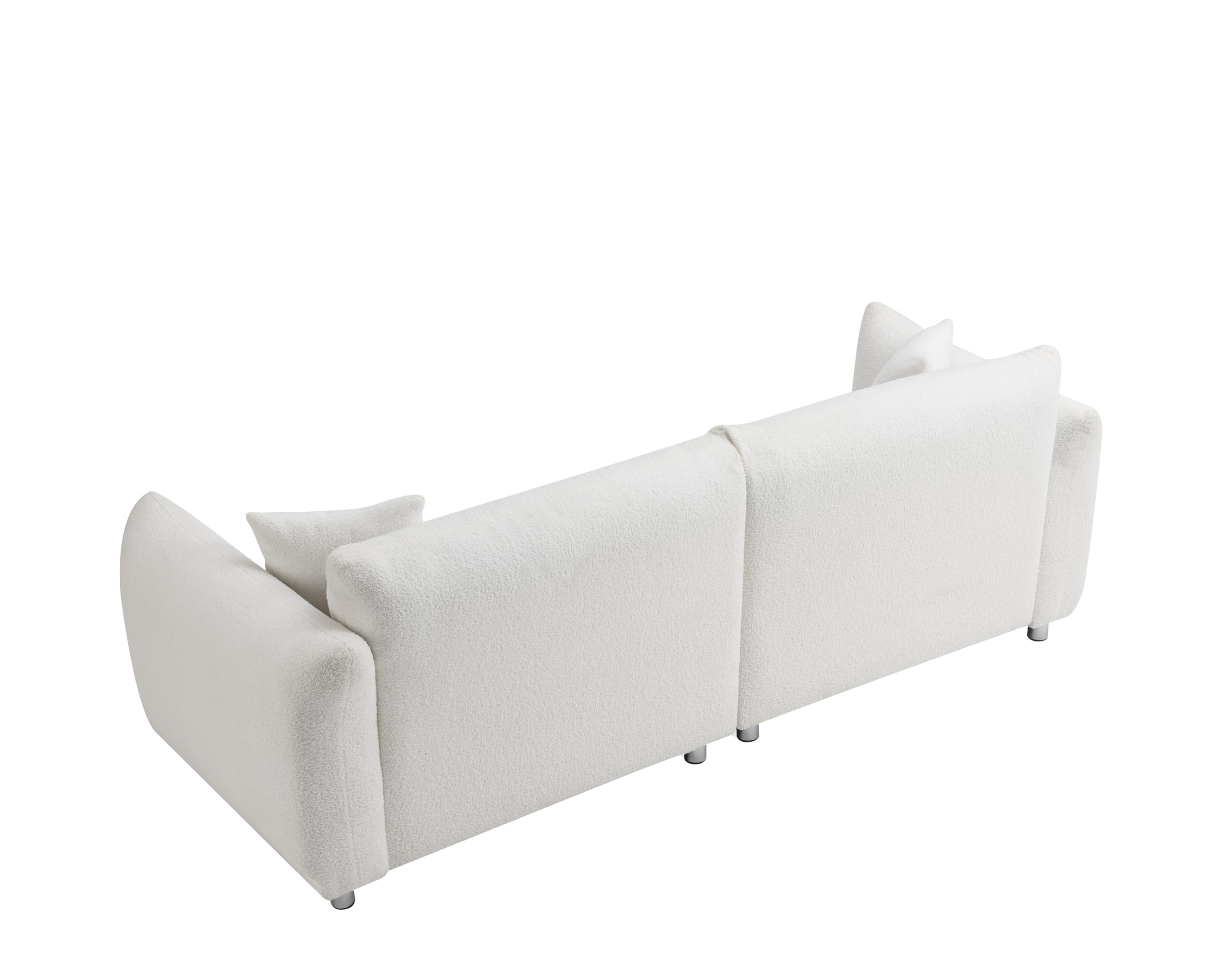 SZLIZCCC Sofa Couch for Living Room, 87.4 Inch Modern Upholstered Couch, Teddy Velvet Tufted Sofa, 3 Seat Sofa Big Comfy Couch Sofas for Livingroom, Comfy Couch Sofas for Office (White 85.4” Sofa)
