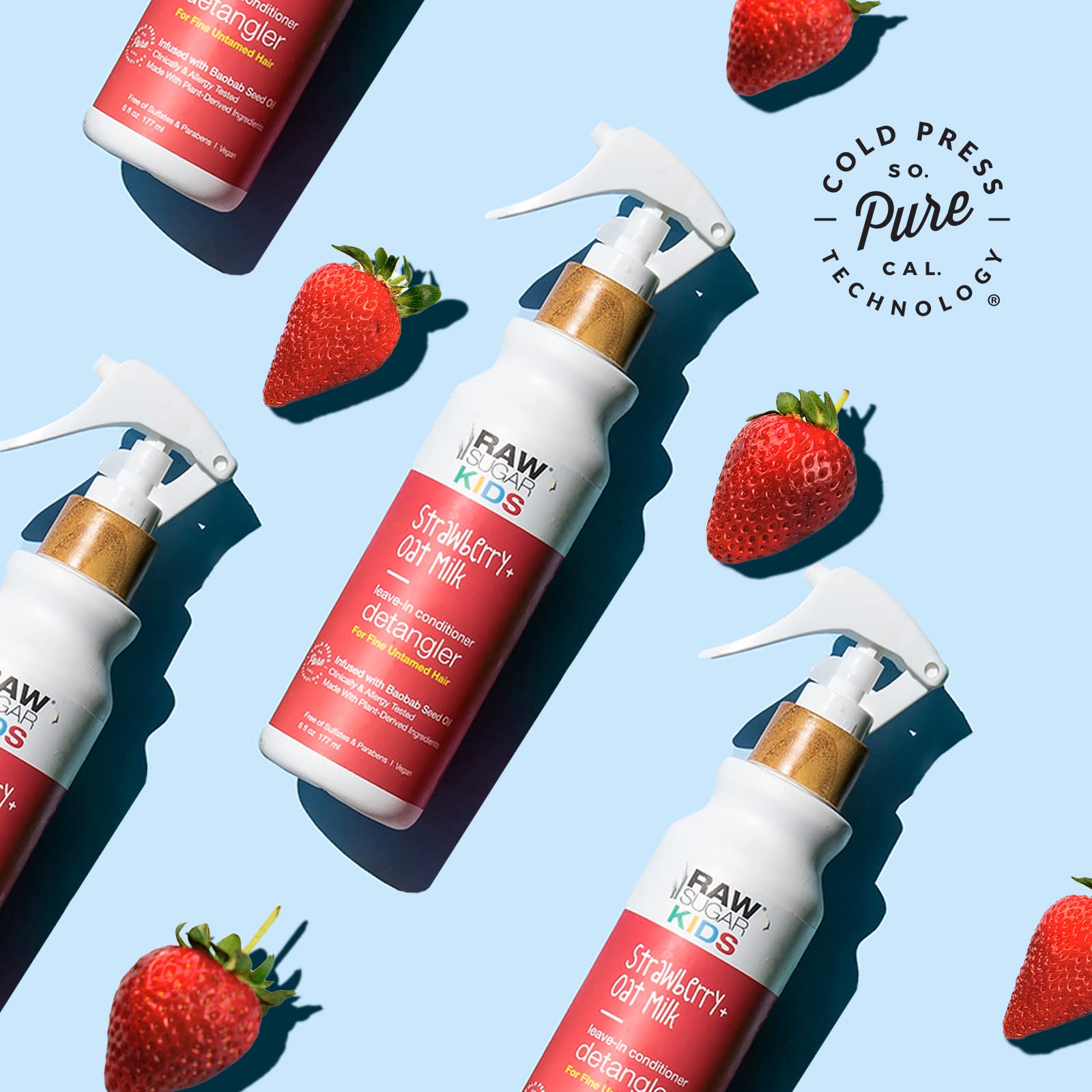 RAW SUGAR Kids' Detangler | Strawberry + Oat Milk | 6 fl oz