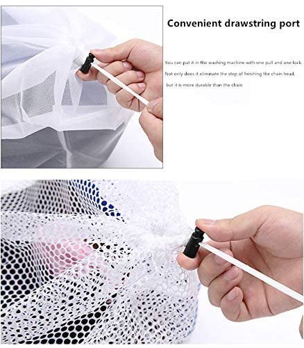 Mesh Laundry Bag with Drawstring,19.6×27.5 inch Large Laundry Bags Drawstring Bra Underwear Products Laundry Bags Baskets Mesh Bag Household Cleaning Tools Accessories Laundry Wash Care (white A)