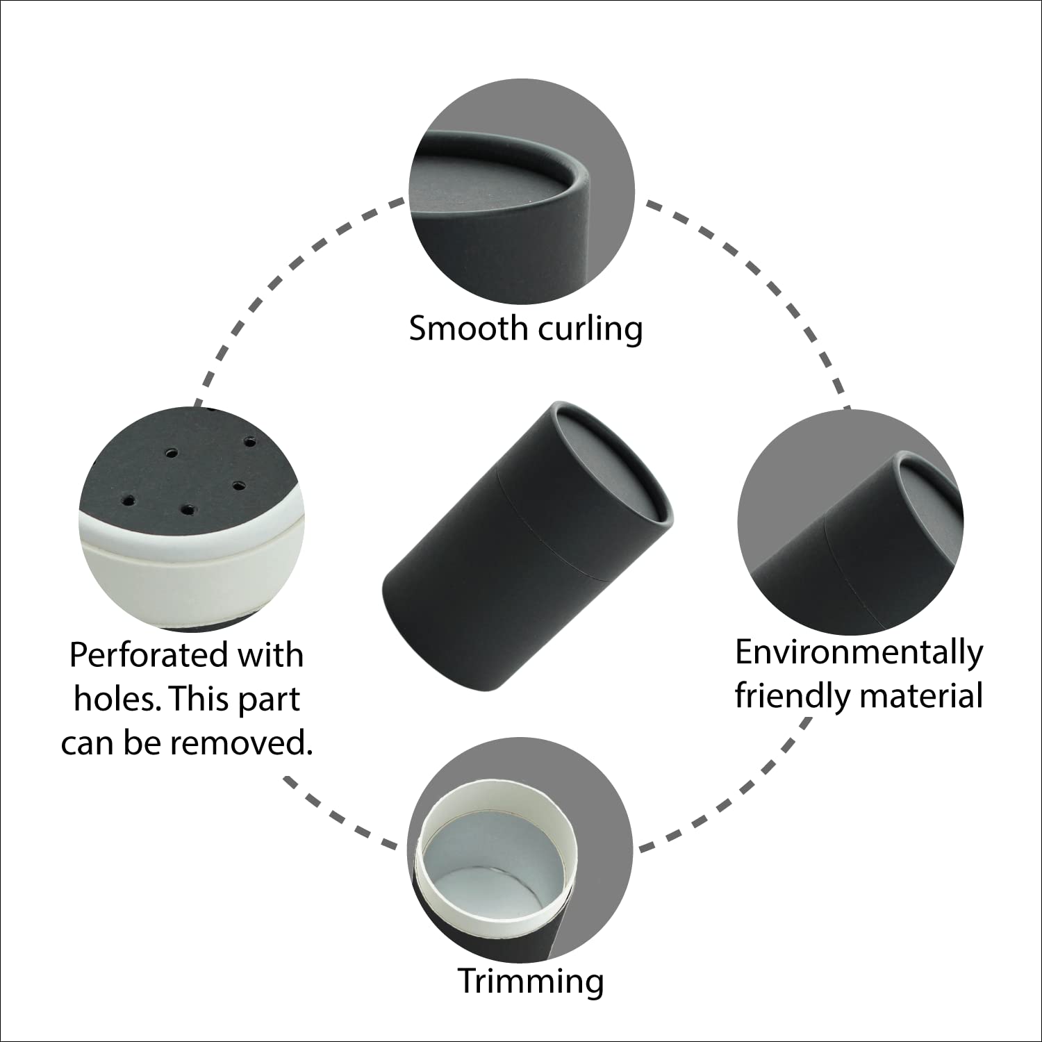 UTILE Powder Shaker Paperboard Cardboard 2 Oz Kraft Cylinder Tube with Lid β Empty Paper Sifter Containers for Storage Coffee Cosmetic Crafts (Black and Brown, 8 Pack)