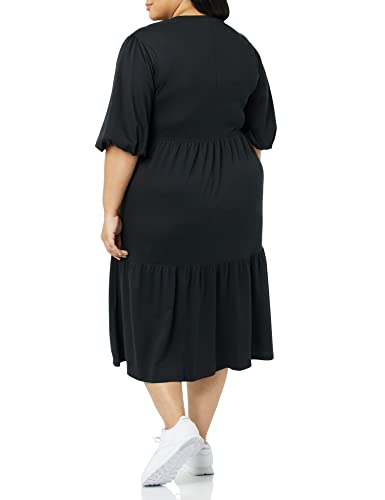 Amazon Aware Women's Organic Cotton Fit and Flare Dress (Available in Plus Size) (Previously Amazon Aware), Black, Large