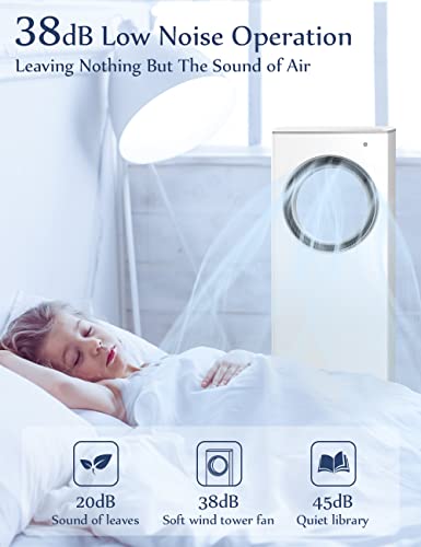COMFYHOME Bladeless Evaporative Cooler, 3-IN-1 Windowless Portable Air Conditioner, 20ft Remote, 3 Wind Speeds Tower Fan & 8H Timer, 40°Oscillation, 32-INCH Evaporative Air Cooler for Home & Room