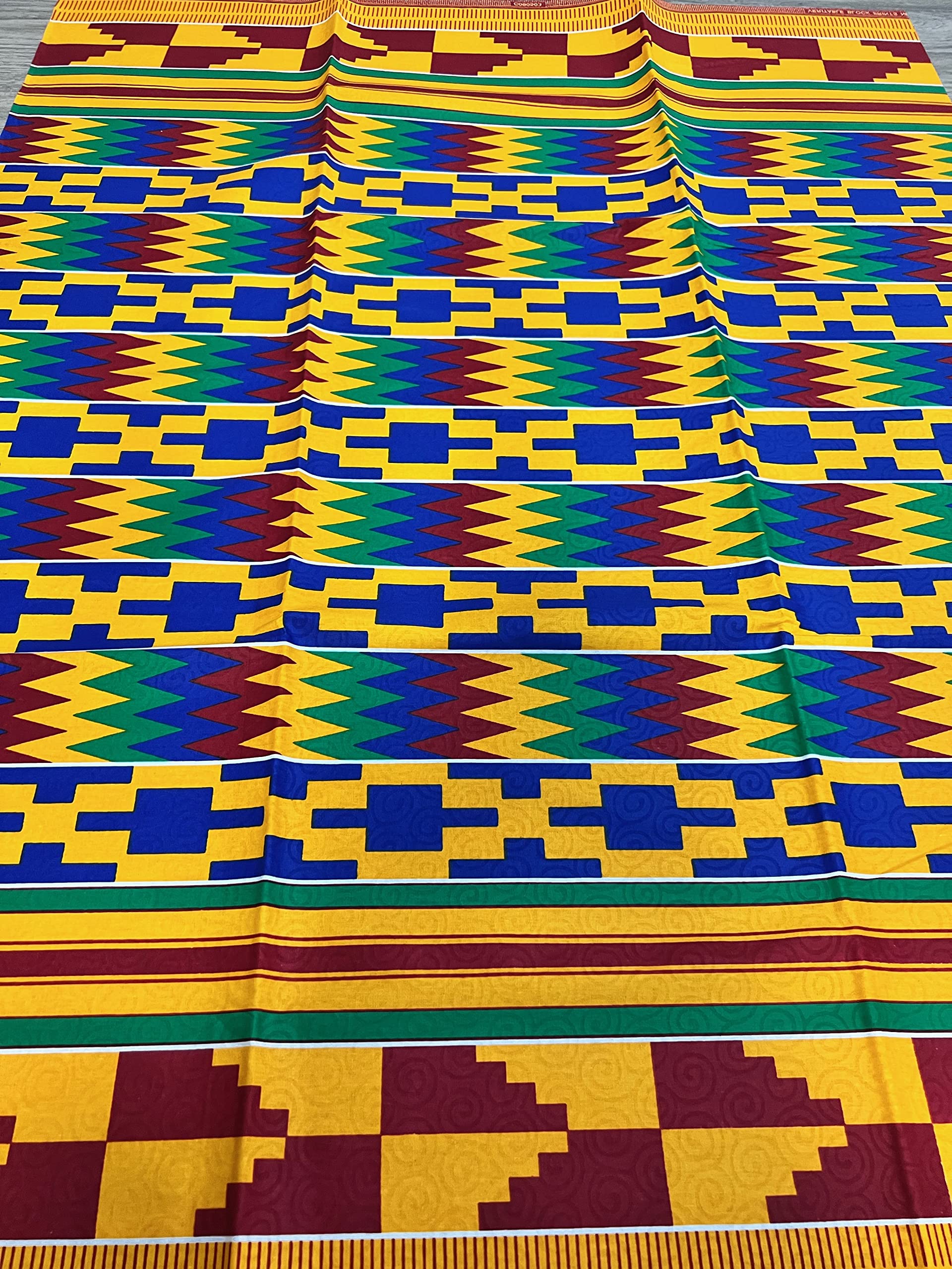 African Kente Print Fabric (Yard) Red Kente Ghana Afrocentric Cotton, African Head Wrap, Head Tie, African Choir, African Dance, Black History, African American