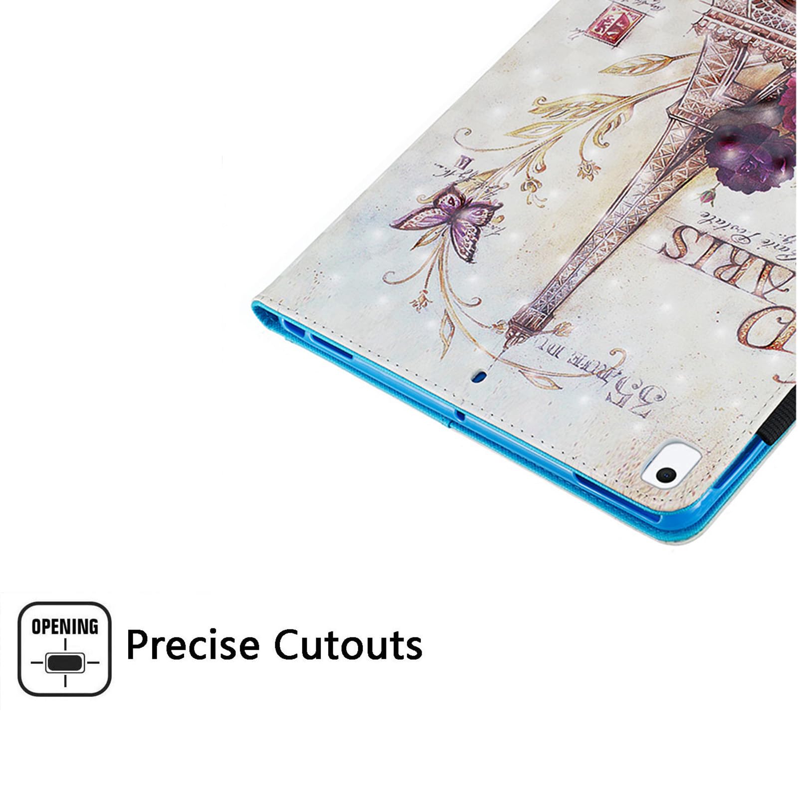 UUcovers iPad 10.2 inch Case 9th/8th/7th Generation (2021/2020/ 2019) & iPad Air 3 (10.5") 2019/iPad Pro 10.5" 2017 with Pencil Holder [Auto Wake/Sleep] Stand Smart PU Leather Folio Cover,Paris Tower