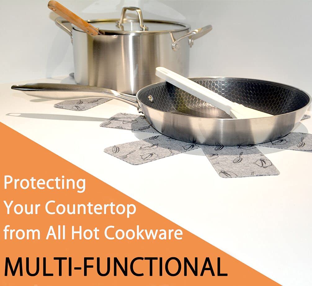 KitWinner Felt Pan Protectors, Pan Separators for Stacking All Clad to Prevent Scratching, Anti Slip Felt Pot Separators for Non-Stick Pans Cookware Accessories Set of 12