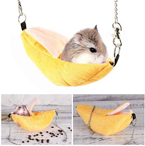 KUDES Banana Hamster Bed House Hammock Small Animals Hanging Warm Bed House Cage Nest Hamster Accessories