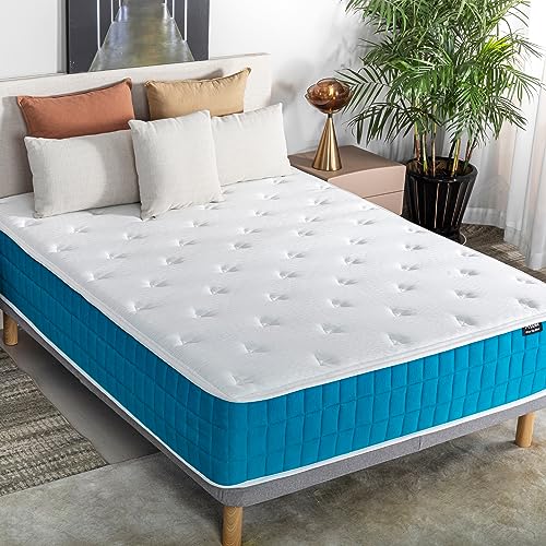 Askme King Mattress 10 Inch Hybrid Mattress Bed in a Box,Medium Firm Cooling Gel Memory Foam Mattress with Individually Wrapped Pocket Coils for Motion Isolation and Pressure Relief, CertiPUR-US