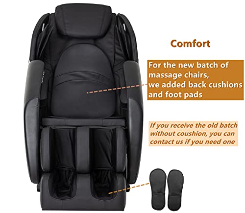 BOSSCARE Massage Chair Recliner with Zero Gravity, Full Body Airbag Easy to Assemble with Bluetooth Speaker, Foot Roller,Faux Leather, Brown