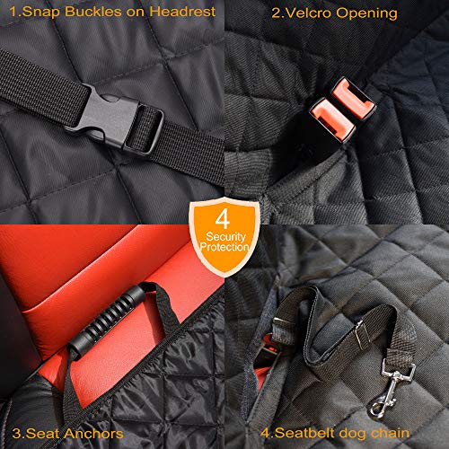 JSTHT Dog Seat Cover, 100% Waterproof Pet Seat Cover,Bench Car Seat Cover Protector Scratch Proof Nonslip Durable Soft Pet Back Seat Covers for Cars Trucks & SUVs