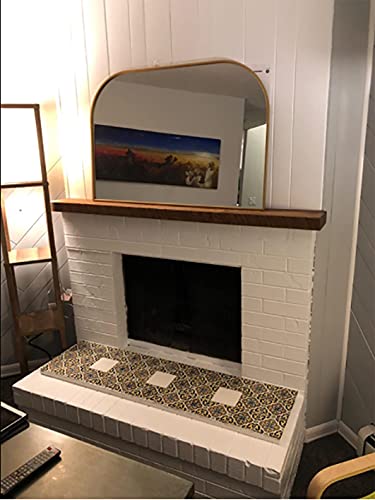 Joel's Antiques Floating Wall Shelf - Wood Decor & Long Shelf for Fireplace Mantel, Bookshelf, & Farmhouse - Wall-Mounted Rustic Stand, Wooden Hanging Display - Medium Brown, 72" x 8" x 2"