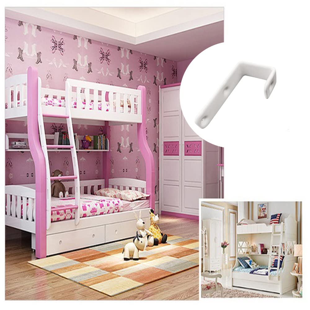 4pcs PVC Coated Bed Ladder Hooks, Iron Bunk Bed Ladder Hooks Brackets,Heavy Duty Hook Brackets for Bed Decoration Tool