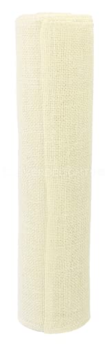 CleverDelights 14" Ivory Burlap Roll - Finished Edges - 10 Yards - Jute Burlap Fabric