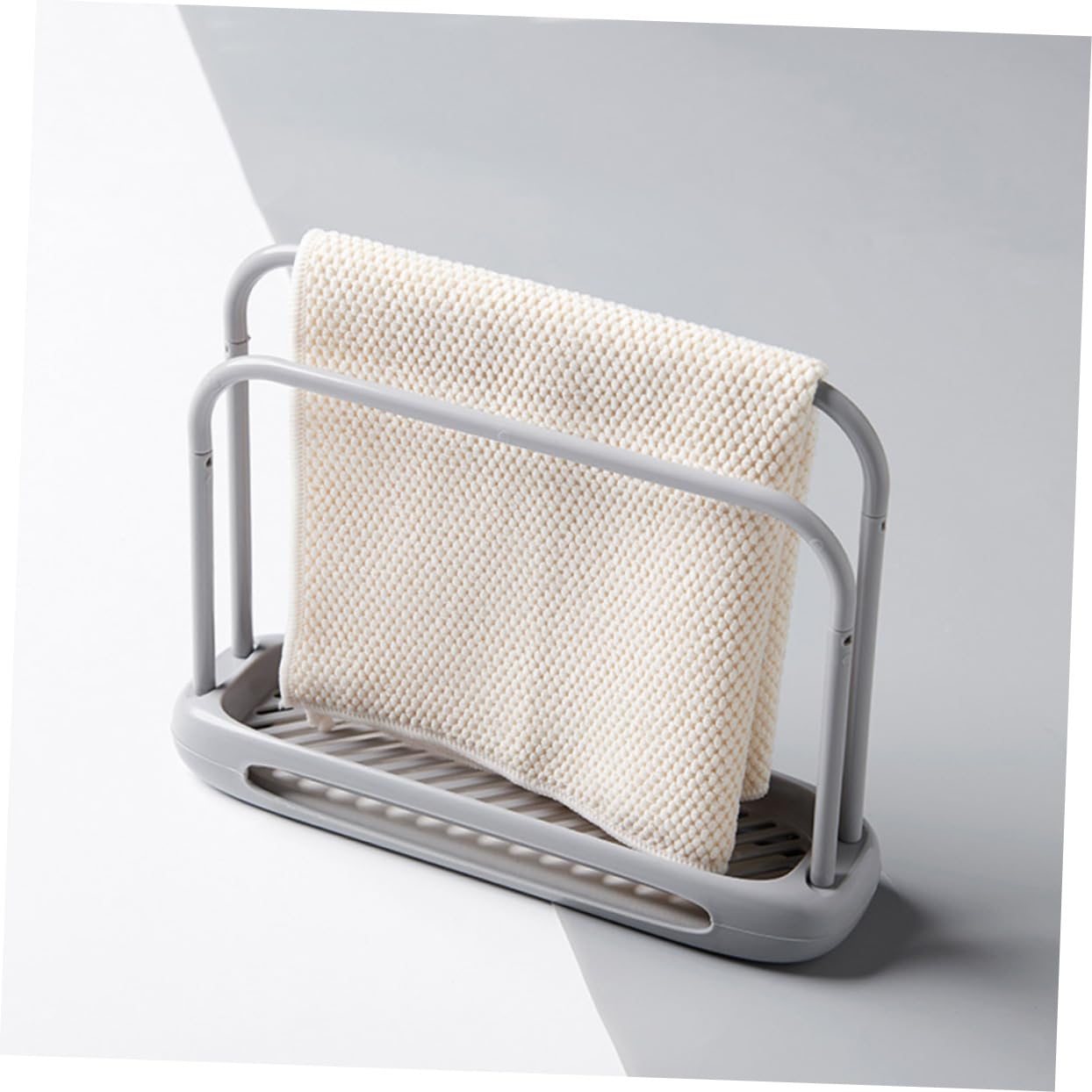 SHOWERORO Kitchen Gadget Countertop Organizer Towel Shelf Towels Rack Detachable Towel Rack Grey Towel Rack Towel Holder Countertop Towel Stand Towel Standing Rack Absorb Water Storage Rack
