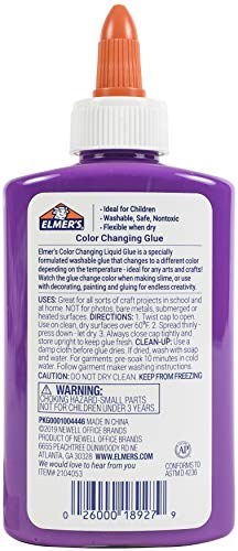 Elmer's Color Changing Liquid Glue | Makes Slime That Changes Color As You Play, Pink to Purple, 5 oz.