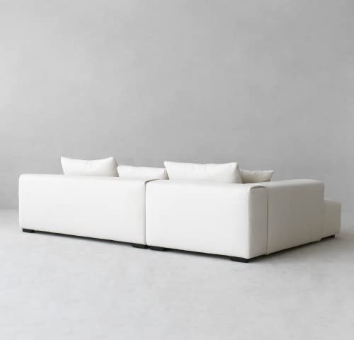 Acanva Modern Minimalist Sofa with Extra Deep Seats for Living Room, Bedroom and Lounge, L-Shaped Sectional Couch with Left Chaise