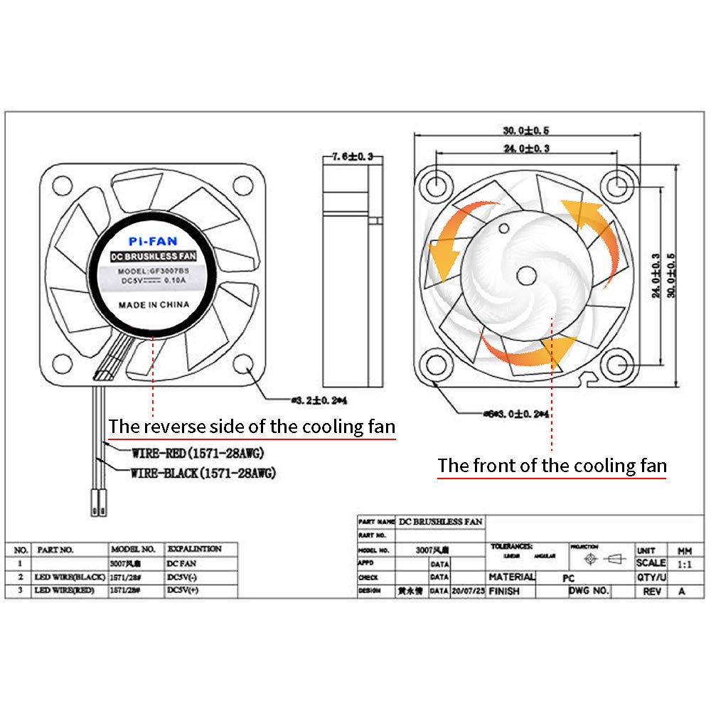 GeeekPi Fan for Raspberry Pi - 30x30x7mm DC 5V Brushless CPU Cooling Fan with 7PCS Heatsink for Pi 4 Model B, 3B+, 3 & Retroflag NESPI CASE Plus (1-Pack)