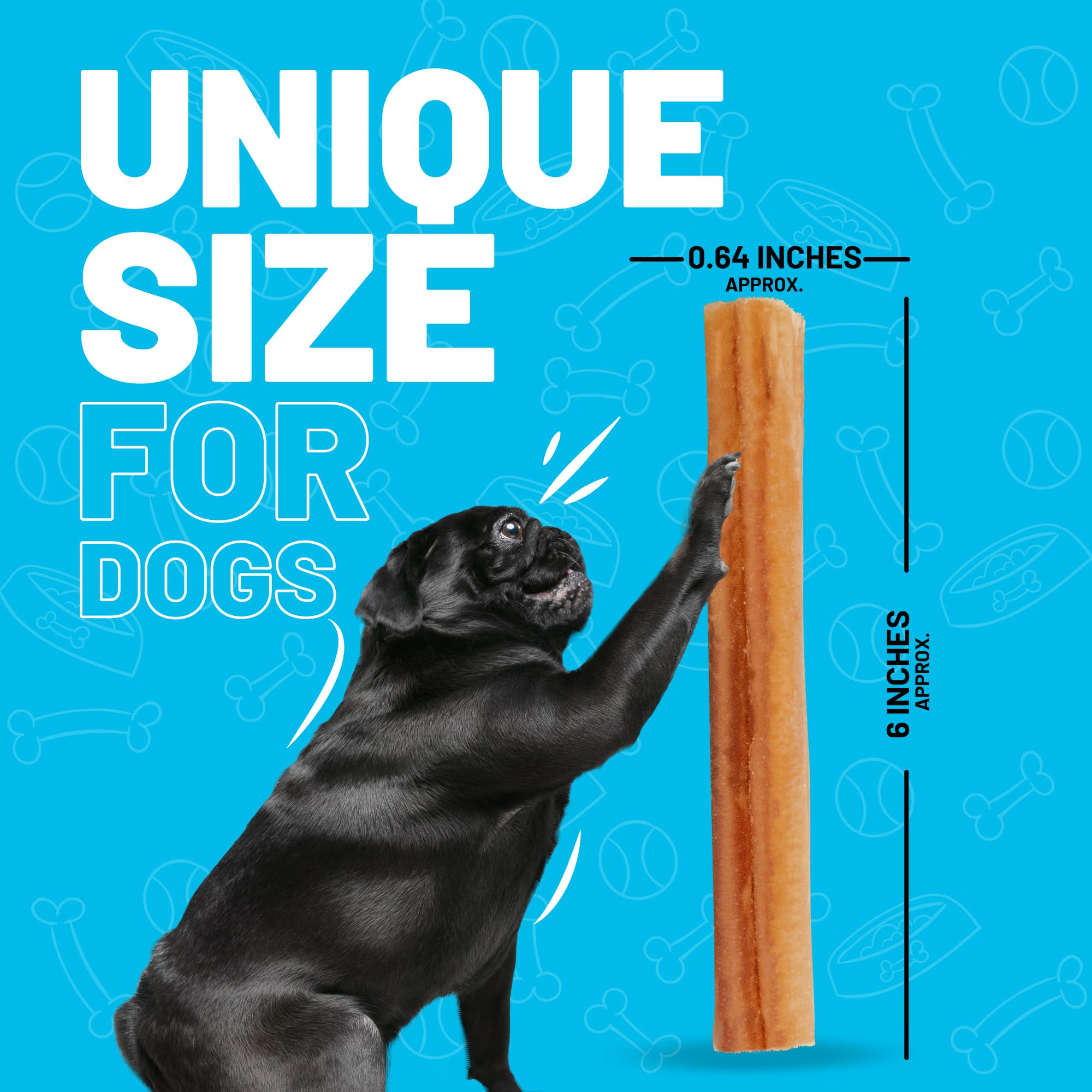 Sitka Farms Happy Tails Pack Crunchy Beef Sticks for Dogs 5 Inch (50 Pack) & Extra Large Bully Sticks 6 Inc (10 Pack) - All-Natural Dog Treats and Chews - for Small, Medium and Large Dogs