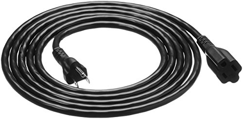Amazon Basics Extension Cord - 10 feet - US - Black & 6-Outlet Surge Protector Power Strip, 790 Joule - White