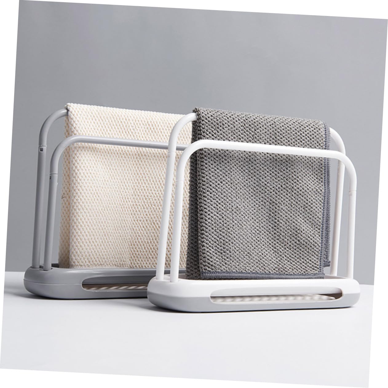 SHOWERORO Kitchen Gadget Countertop Organizer Towel Shelf Towels Rack Detachable Towel Rack Grey Towel Rack Towel Holder Countertop Towel Stand Towel Standing Rack Absorb Water Storage Rack