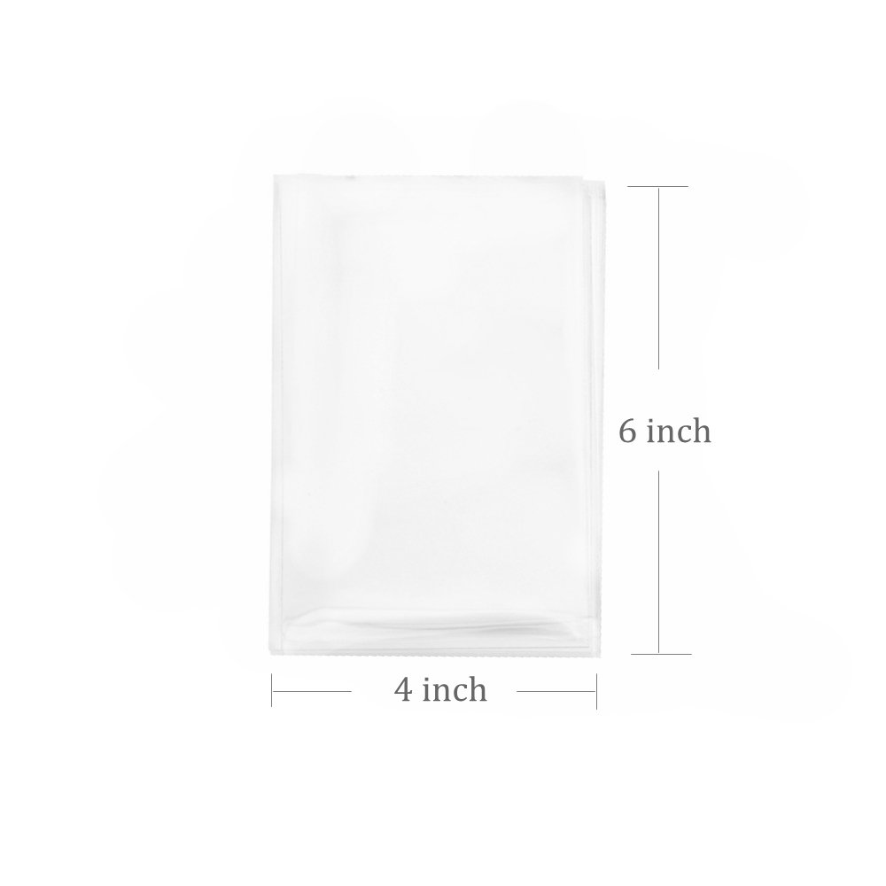 600 Clear Cello/Cellophane Treat Bags and Ties 4x6-1.4 mils OPP Plastic Poly Bags for Gift in Bulk for Lollipop Cake Pop Candy Buffet Chocolate Cookie Wedding Supply (4'' x 6'')