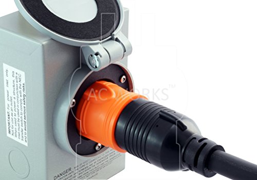 AC WORKS Generator to Transfer Switch L14-30 Inlet Box Adapter (L14-20 20Amp 4-Prong to L14-30 Compact)
