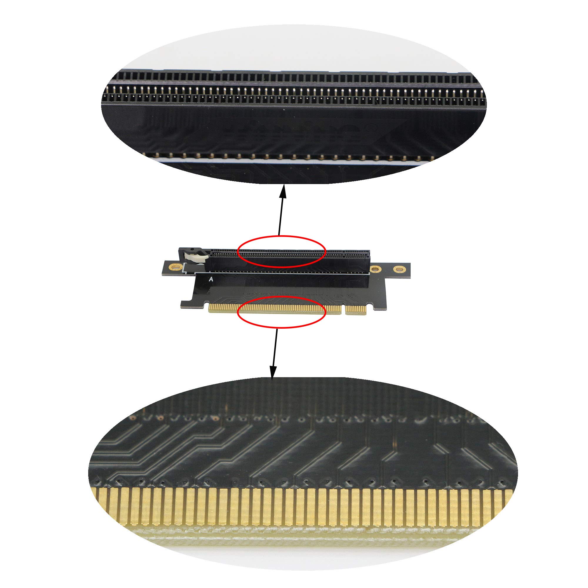 Pci-E 16x Riser Card,PCI Express 3.0 16X Extension Cable 90 Degree High Speed Riser Card