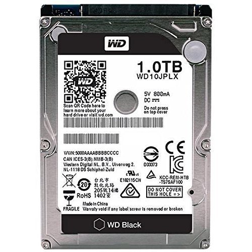 WD Black 1TB Performance Mobile Hard Disk Drive - 7200 RPM SATA 6 Gb/s 32MB Cache 9.5 MM 2.5 Inch - WD10JPLX (Renewed)