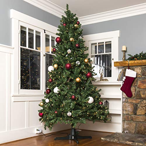 Best Choice Products 360-Degree Rotating Adjustable Christmas Tree Stand for Up to 7.5ft Artificial Tree w/ 3 Settings, 3 Built-in Electrical Outlets, Black