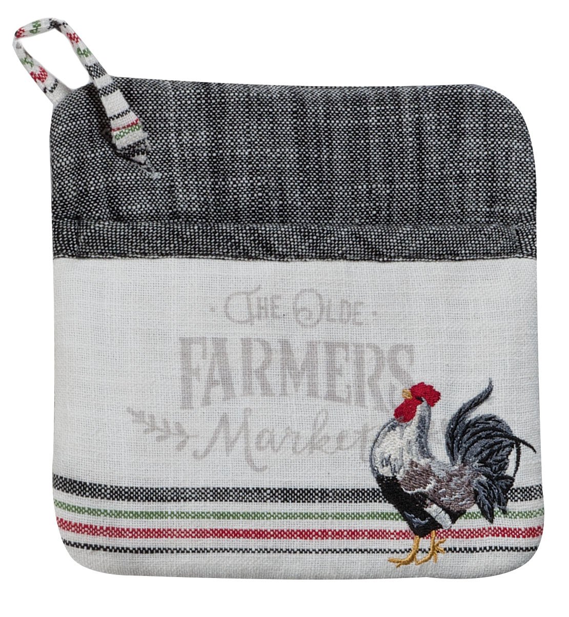 4 Piece Farmer's Market Country Kitchen Linen Set - 1 Terry Towel, 1 Tea Towel and 2 Pocket Mitts